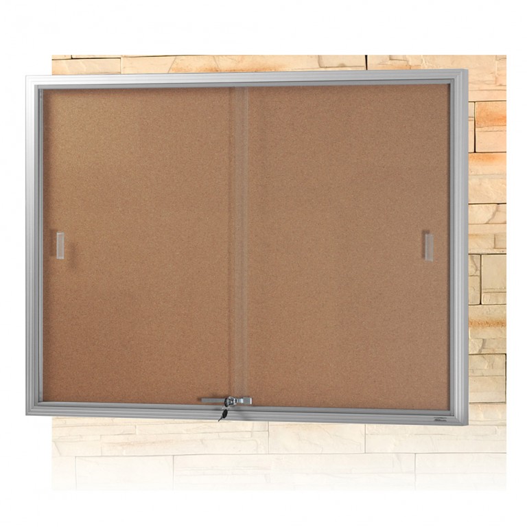 Sliding Display Case, Lockable | Whiteboards and Pinboards